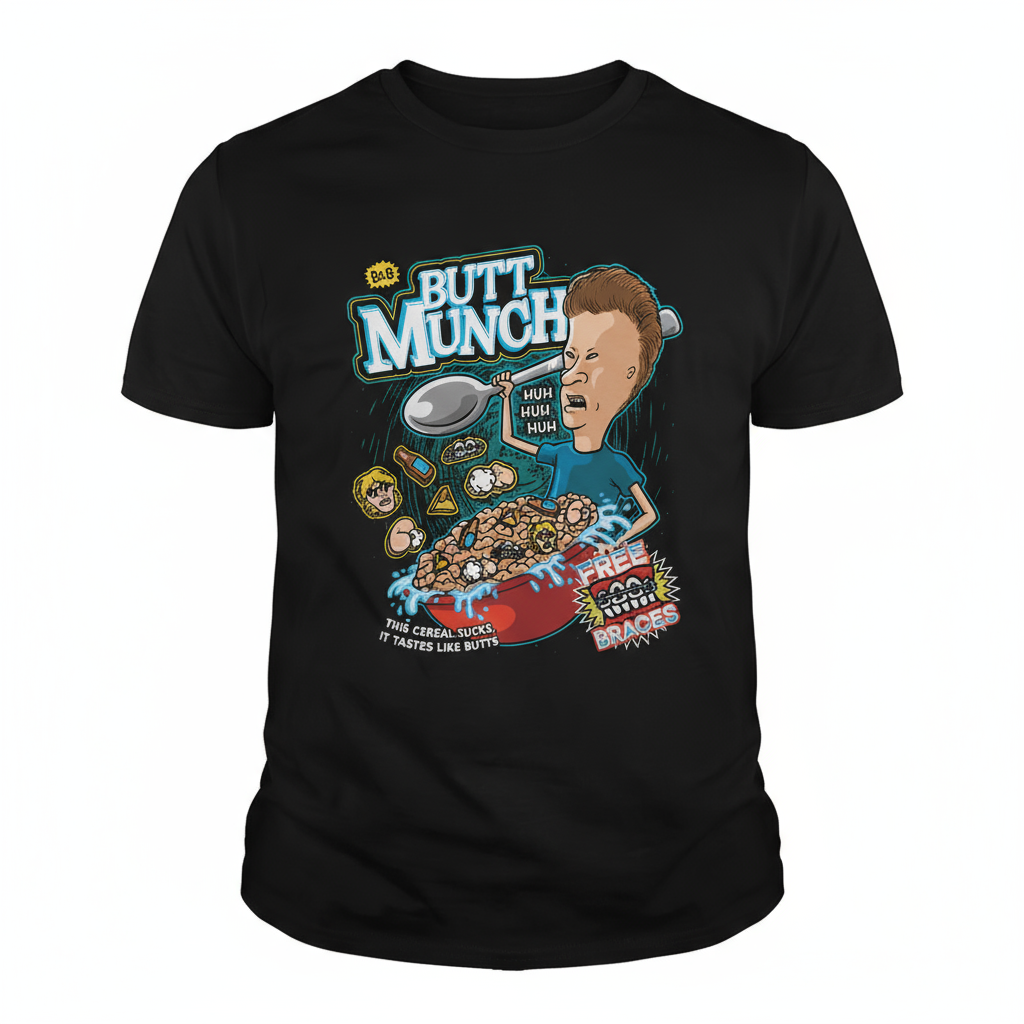 Beavis and Butthead Buttmunch Cereal T-Shirt | Vintage 90s MTV Cartoon ...