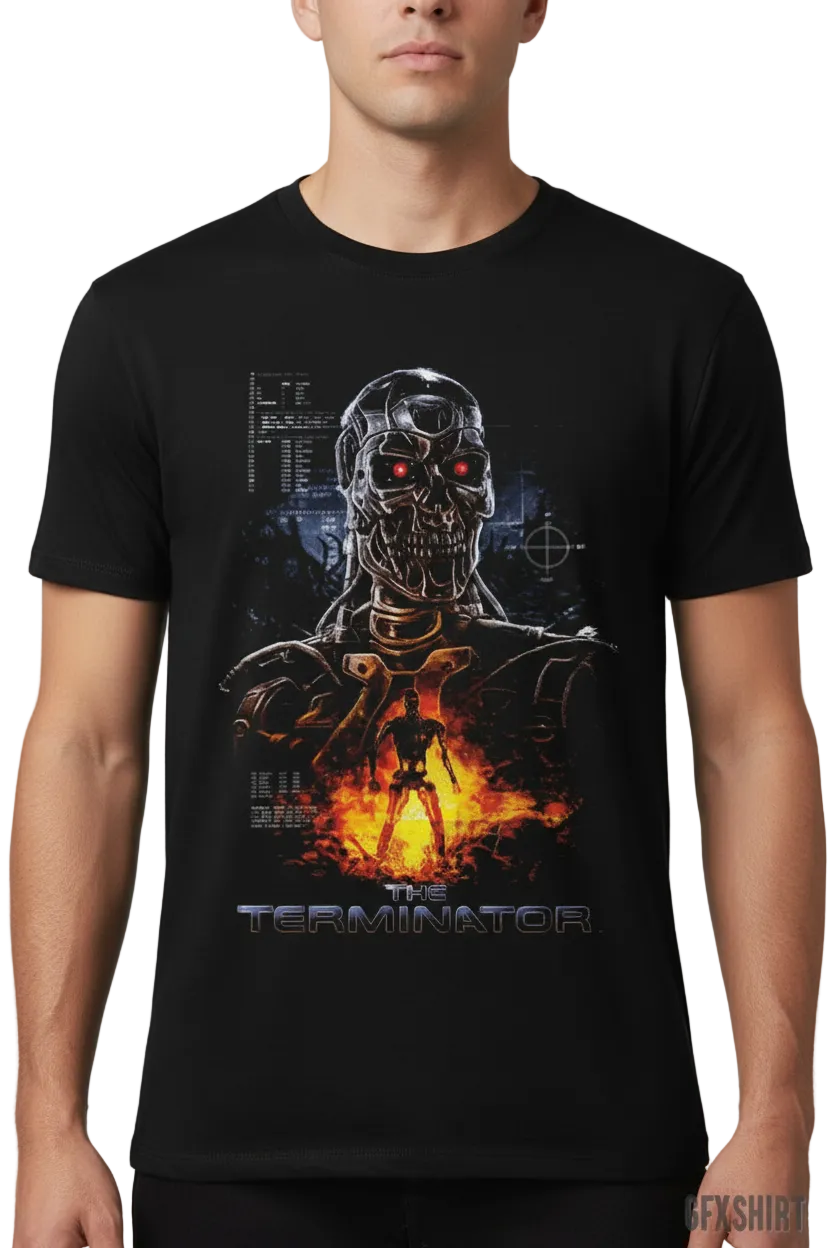 The Terminator T-Shirt - Retro 80s Sci-Fi Movie Graphic Tee ...